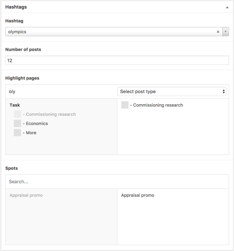 Hashtags template (Available templates) - tasks and guides